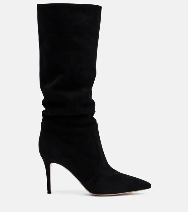GIANVITO ROSSI Hansen 85 Suede Knee-high Boots - Black