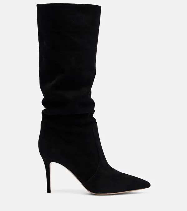 GIANVITO ROSSI Hansen 85 Suede Knee-high Boots - Black