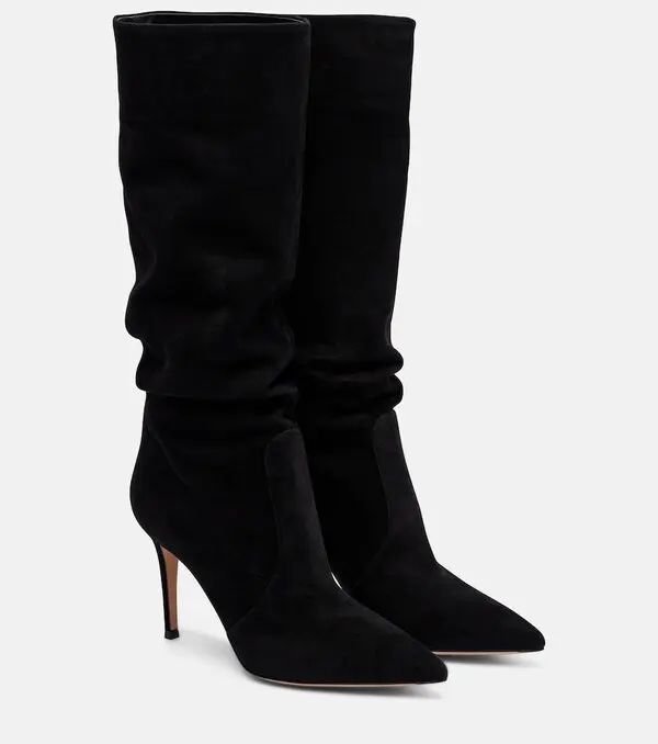 GIANVITO ROSSI Hansen 85 Suede Knee-high Boots - Black