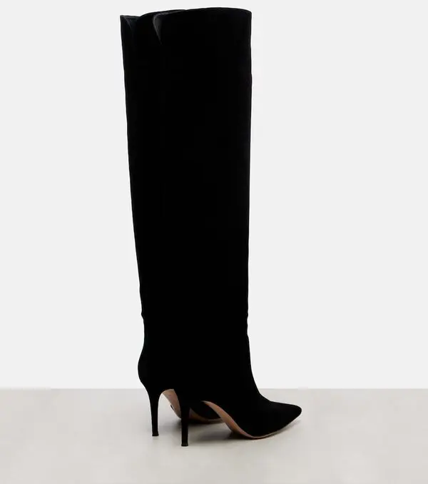 GIANVITO ROSSI Hansen 85 Suede Knee-high Boots - Black