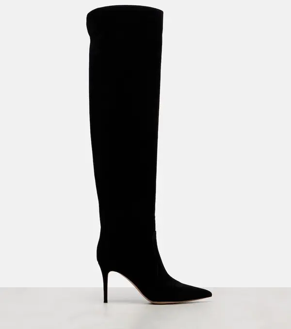 GIANVITO ROSSI Hansen 85 Suede Knee-high Boots - Black