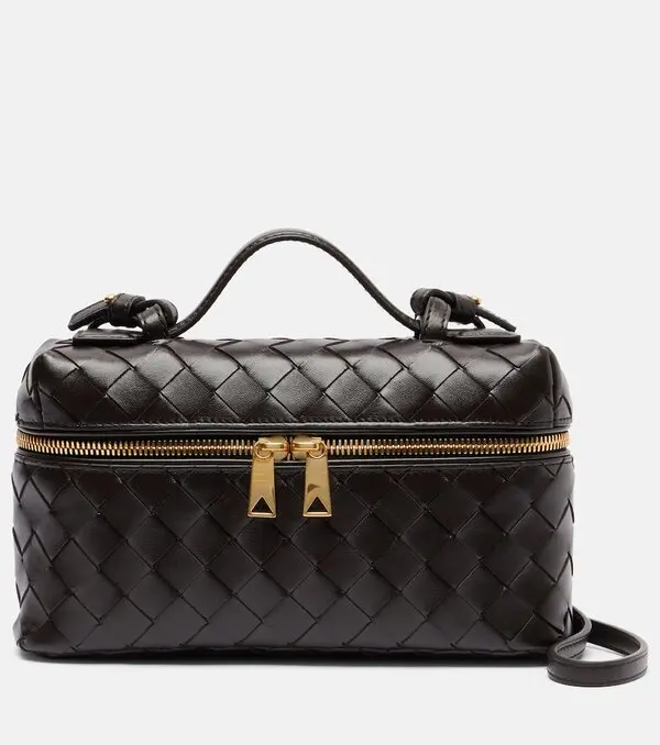 Bottega Veneta Bang Bang Intrecciato Leather Vanity Bag - Brown