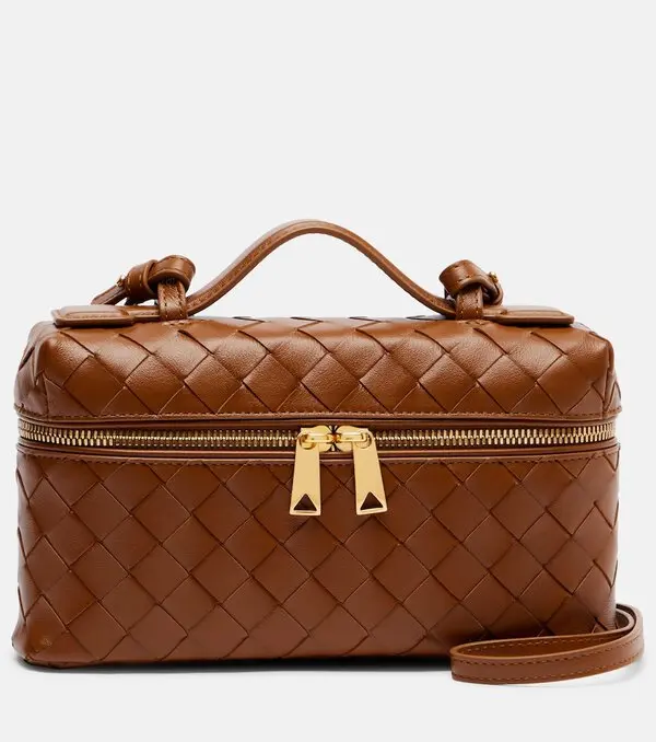 Bottega Veneta Bang Bang Intrecciato Leather Vanity Bag - Brown