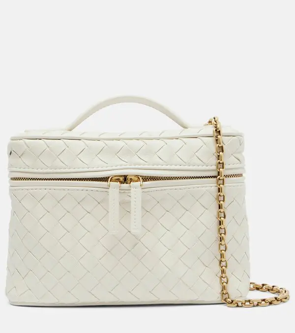 Bottega Veneta Bang Bang Intrecciato Leather Vanity Bag - White