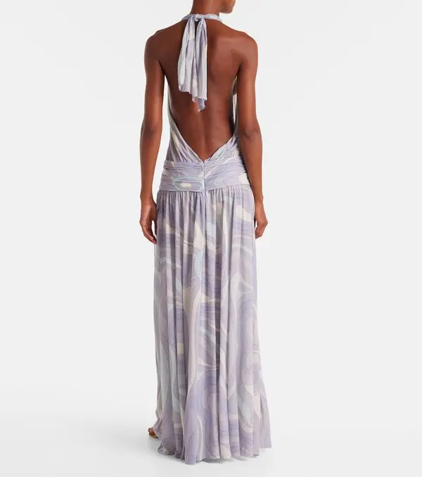 Emilio Pucci Iride Gathered Wool-blend Gown