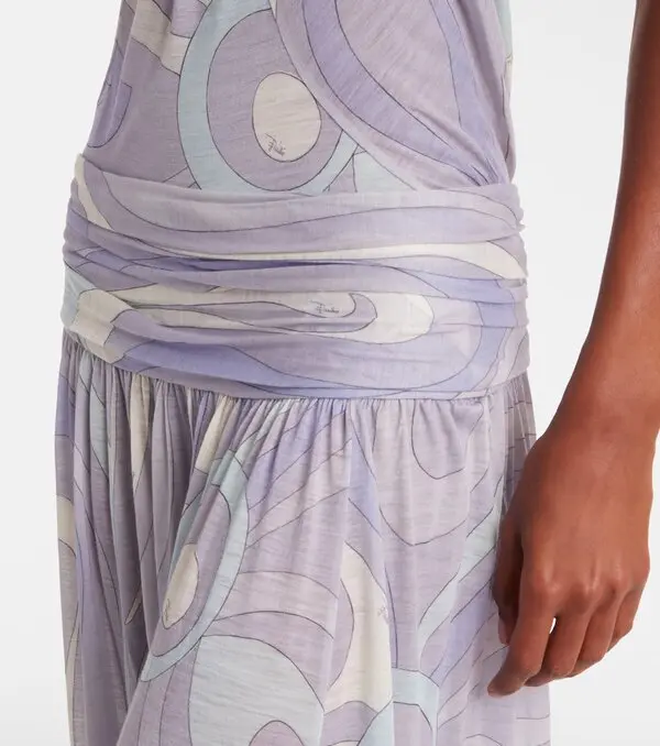 Emilio Pucci Iride Gathered Wool-blend Gown
