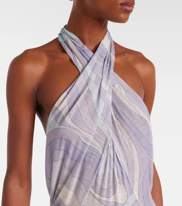 Emilio Pucci Iride Gathered Wool-blend Gown