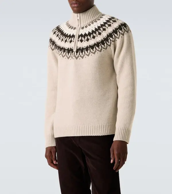 Arch4 Mr. Saint Gervais Cashmere Half-zip Sweater - Beige