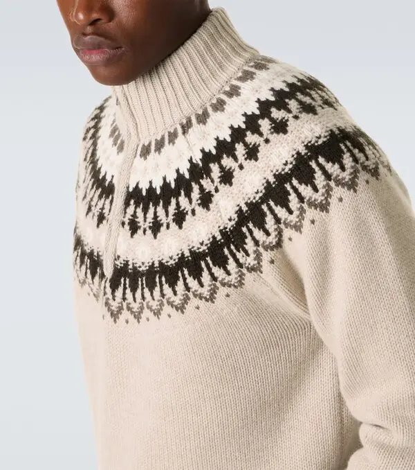 Arch4 Mr. Saint Gervais Cashmere Half-zip Sweater - Beige