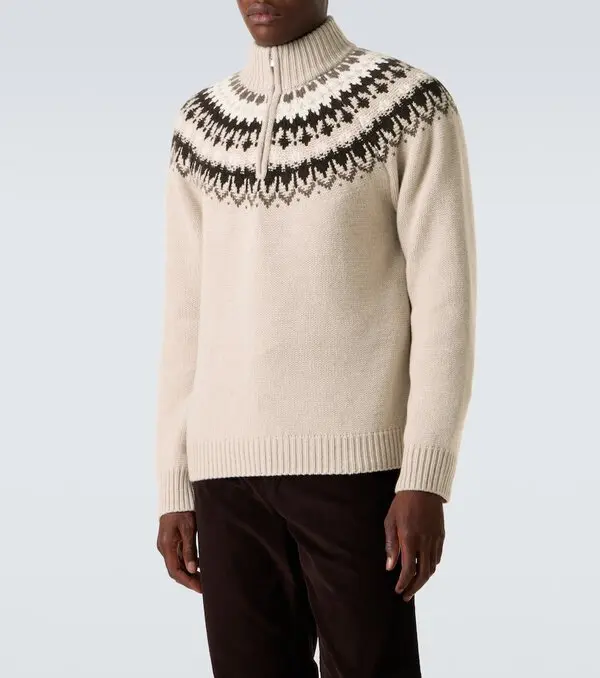 Arch4 Mr. Saint Gervais Cashmere Half-zip Sweater - Beige