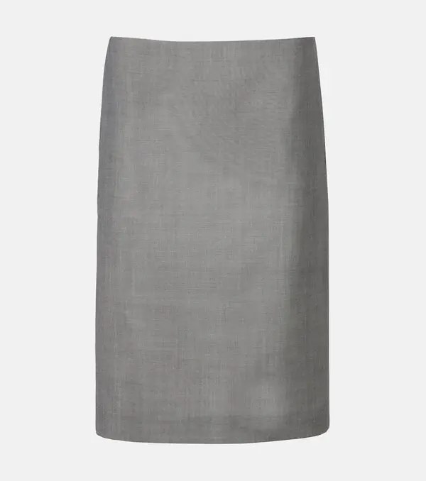 Calvin Klein Luna Wool Pencil Skirt - Grey