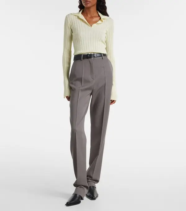 Calvin Klein Amber Wool Polo Sweater - Yellow
