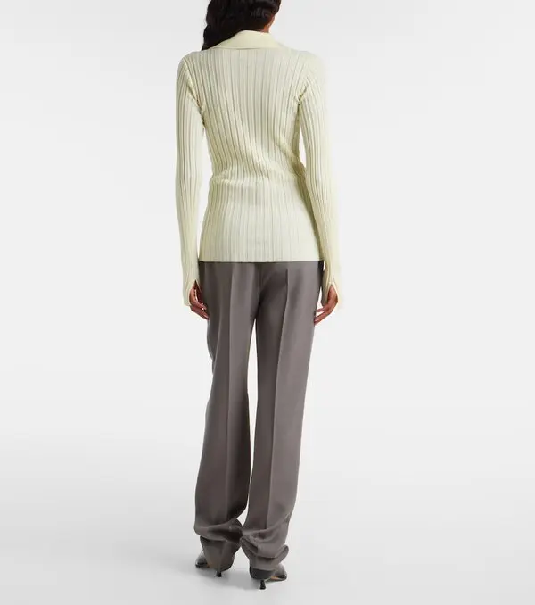 Calvin Klein Amber Wool Polo Sweater - Yellow