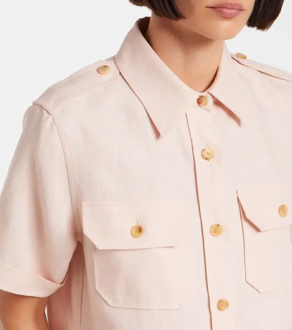 Loro Piana Annalisa Linen Shirt - Pink