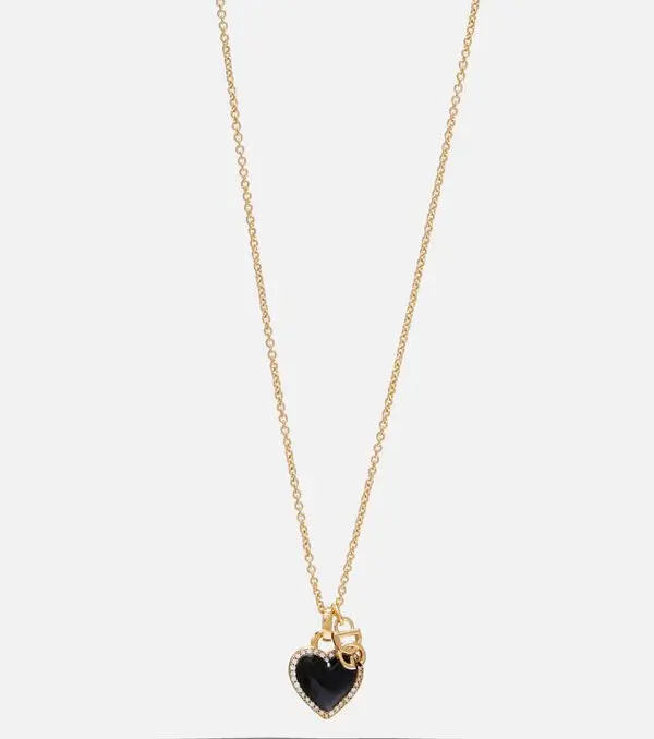 Dolce & Gabbana Dg Embellished Pendant Necklace - Gold