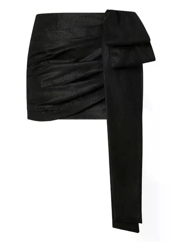 Pinko Draped Mini Skirt With Bow Detail