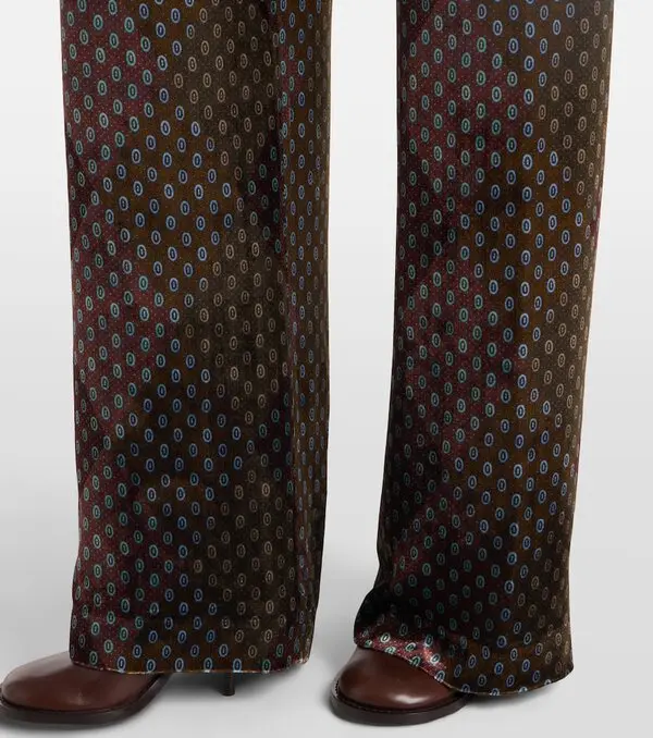 Dries Van Noten Printed Wide-leg Satin Pants - Multicoloured