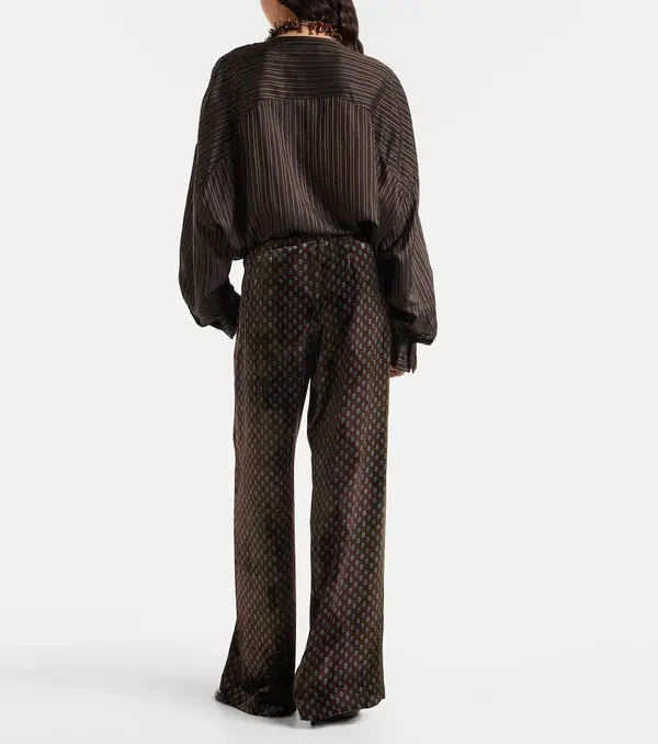 Dries Van Noten Printed Wide-leg Satin Pants - Multicoloured