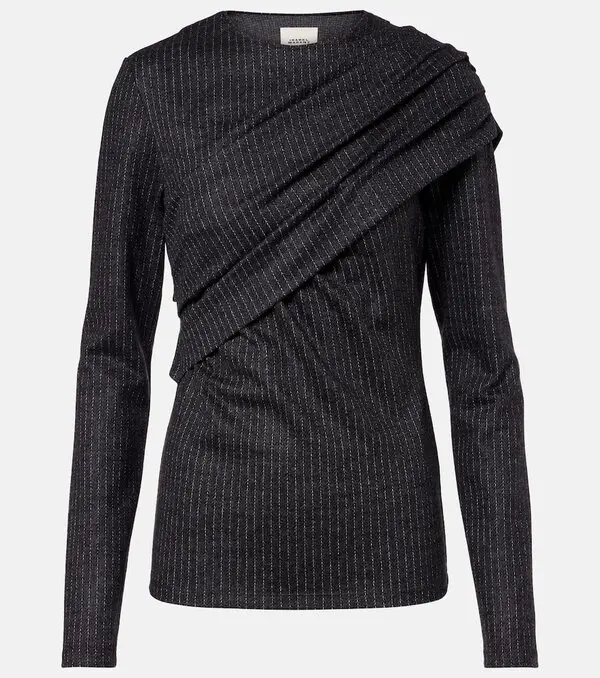 Isabel Marant Étoile Asna Chalk Stripe Wool And Cotton Top