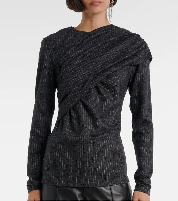 Isabel Marant Étoile Asna Chalk Stripe Wool And Cotton Top