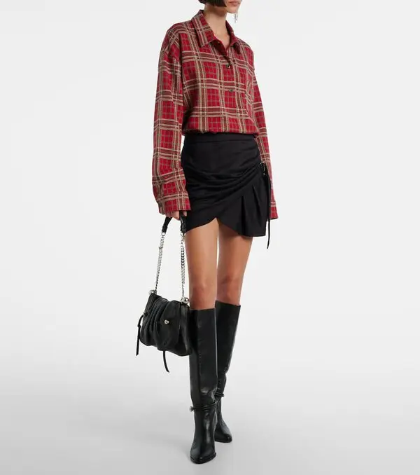 Isabel Marant Étoile Rosaria Draped Virgin Wool Miniskirt