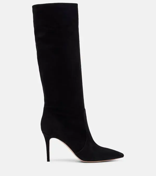 GIANVITO ROSSI Hansen 85 Suede Knee-high Boots - Black