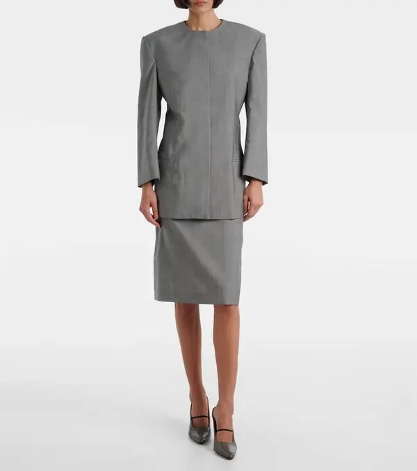 Calvin Klein Luna Wool Pencil Skirt