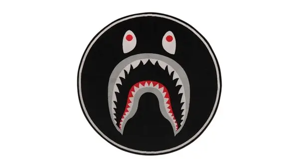 A BATHING APE Shark Floor Rug - Black