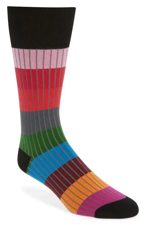 Paul Smith Liam Stripe Cotton Blend Socks - Black
