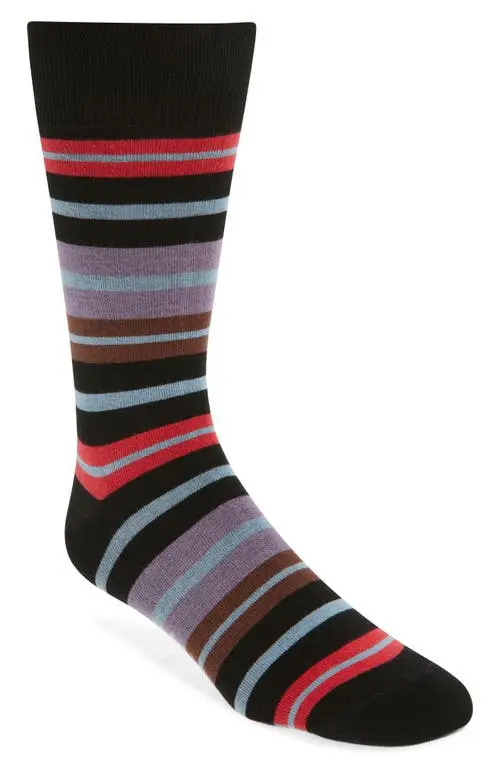 Paul Smith Kean Stripe Cotton Blend Socks - Black