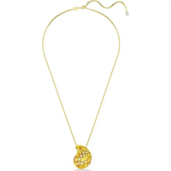 SWAROVSKI Gema Crystal Brooch Pendant Necklace - Gold/yellow