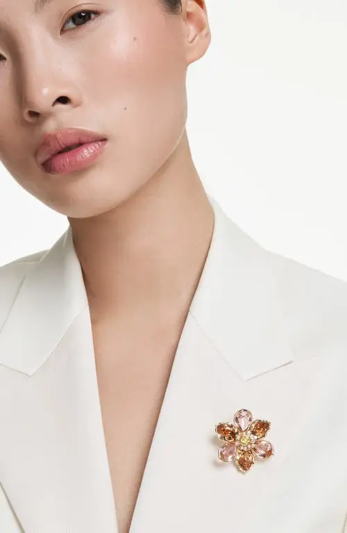 SWAROVSKI Idyllia Crystal Flower Brooch Pendant Necklace