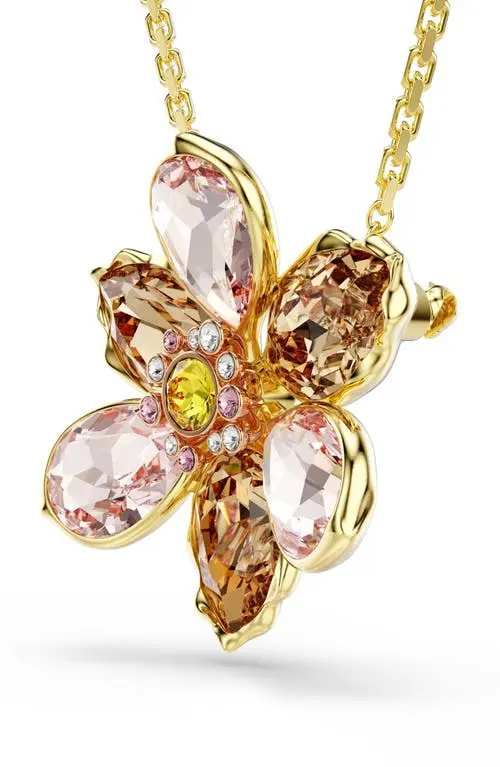 SWAROVSKI Idyllia Crystal Flower Brooch Pendant Necklace