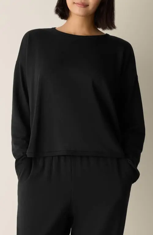 Eileen Fisher Boxy Terry Top - Black