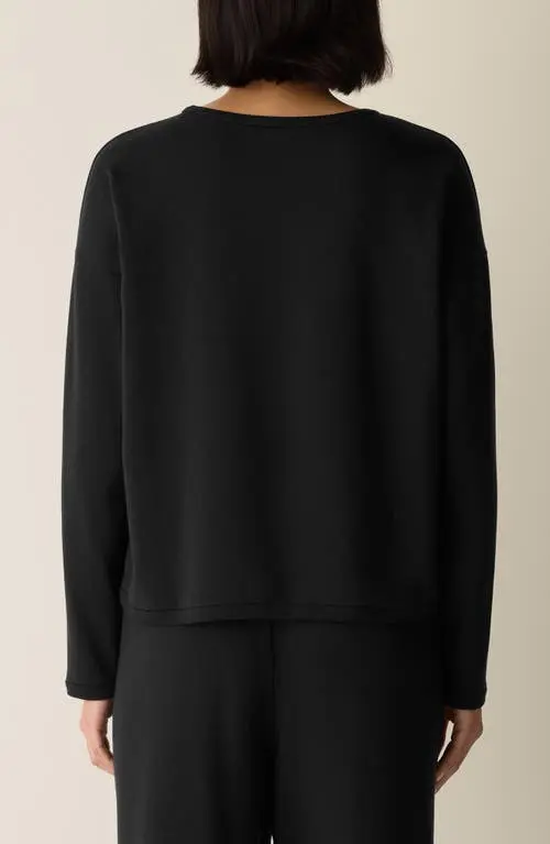 Eileen Fisher Boxy Terry Top - Black