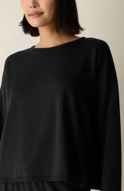 Eileen Fisher Boxy Terry Top - Black