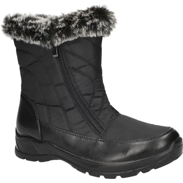 EASY WORKS BY EASY STREET Portland Faux Fur Lined Waterproof Boot - Black