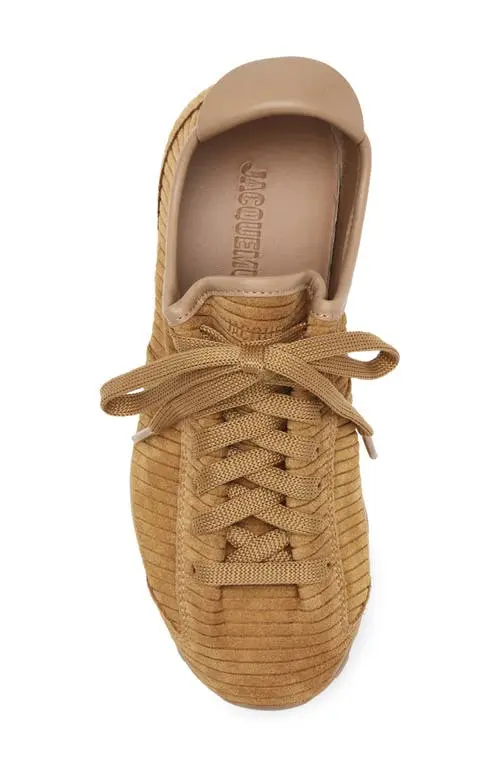 Jacquemus Corduroy Suede Tennis Sneakers - Camel