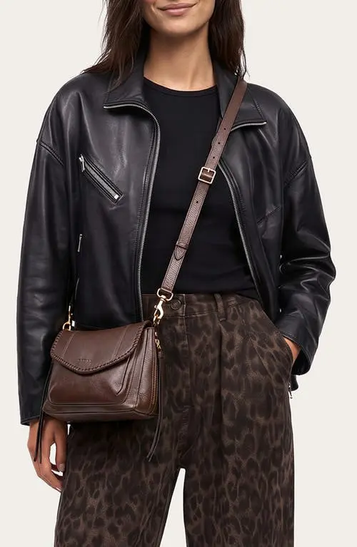 AIMEE All For Love Leather Crossbody Bag - Fudge