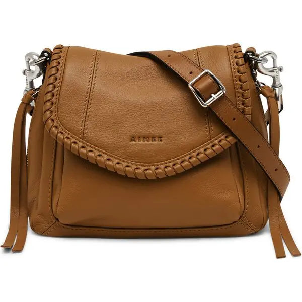 AIMEE All For Love Leather Crossbody Bag - Latte