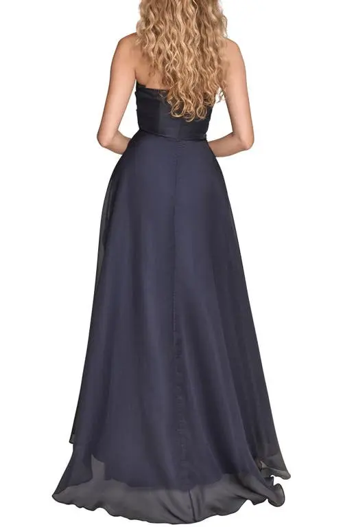 Donna Karan New York Strapless Ruched Bodice Gown - Ink
