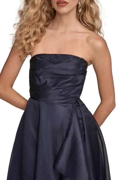 Donna Karan New York Strapless Ruched Bodice Gown - Ink
