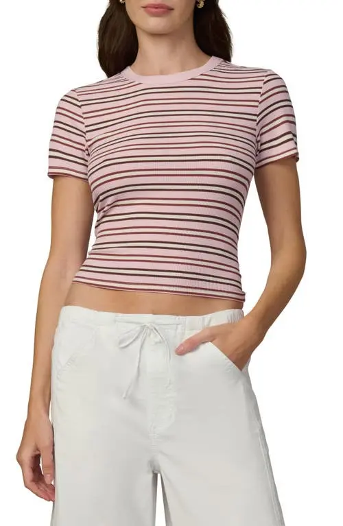 Joe's Jeans The Stripe Rib Baby T-shirt - Blush/ecru Stripe