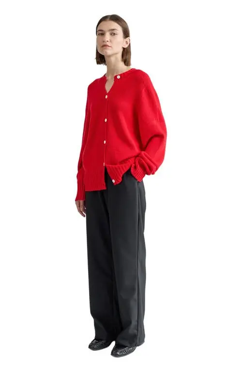 Almina Concept Knit Button-up Cardigan - Red