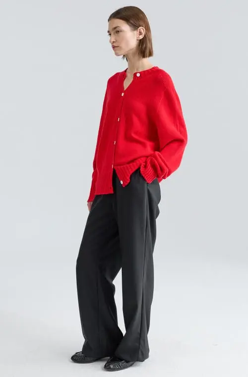 Almina Concept Knit Button-up Cardigan - Red