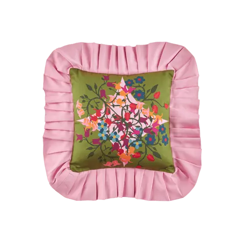 SOPHIE WILLIAMSON DESIGN Ruffled Pillow Covercover Only - Green