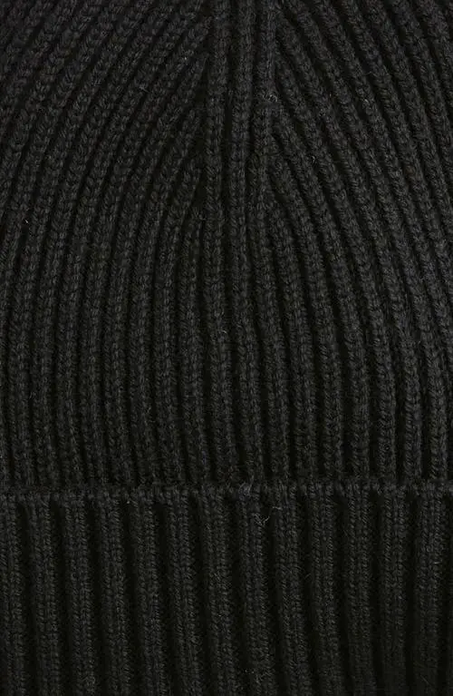 Nordstrom Merino Wool Cuffed Beanie - Black