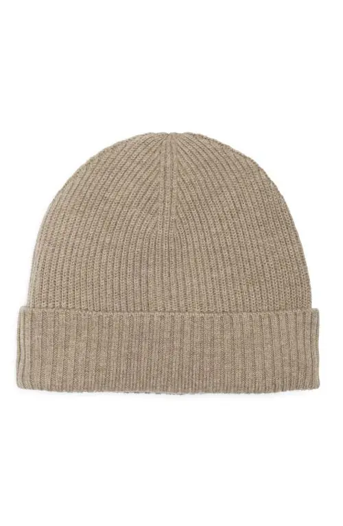 Nordstrom Merino Wool Cuffed Beanie - Camel