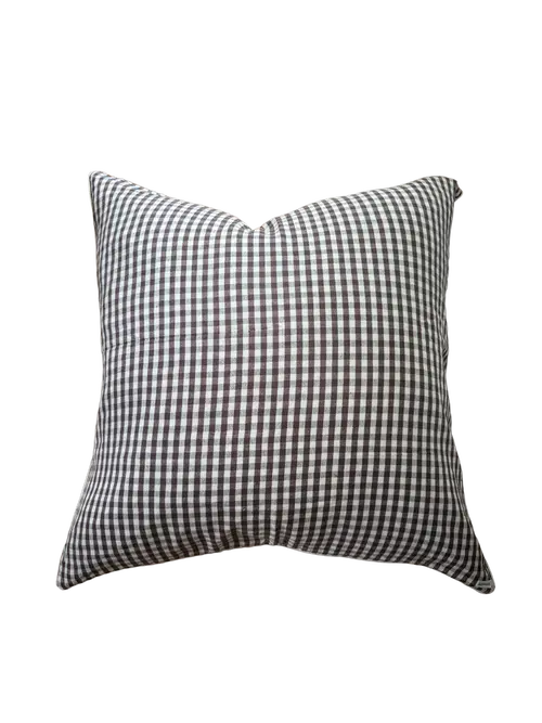 KD WEAVE Gingham Pillow Covercover Only - Chocolate - 16 X 23