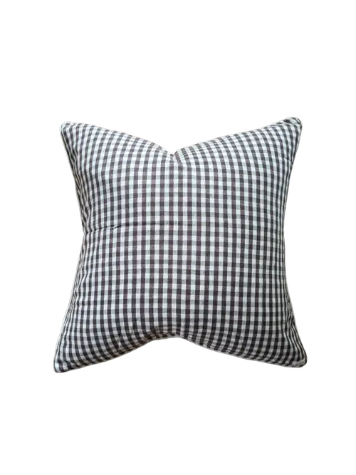 KD WEAVE Gingham Pillow Covercover Only - Chocolate - 16 X 23